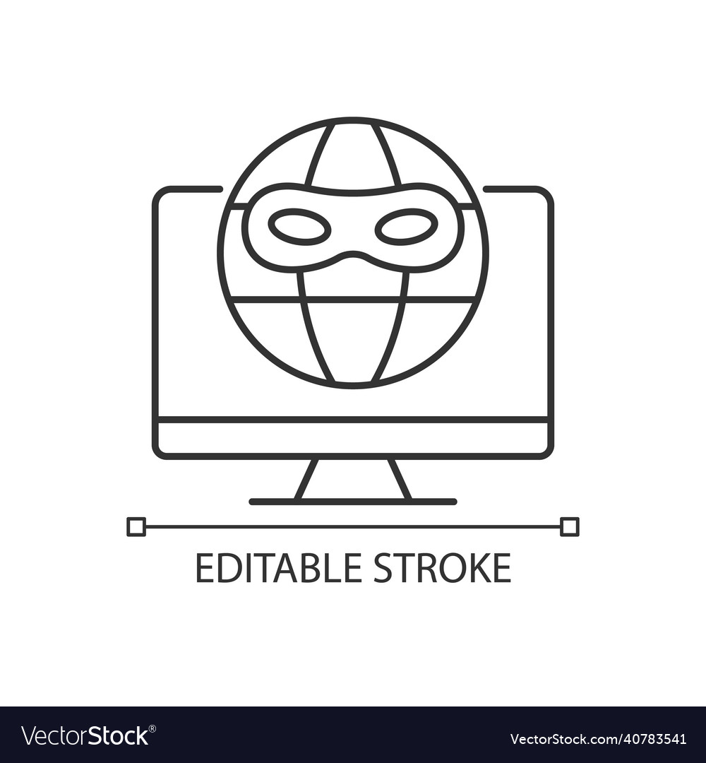 Dark web linear icon Royalty Free Vector Image