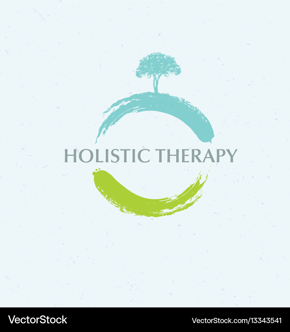 Holistic therapy tree with roots on organic paper Vector Image