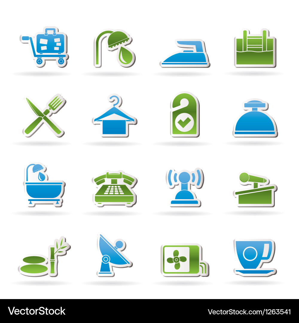 Hotel and motel icons Royalty Free Vector Image