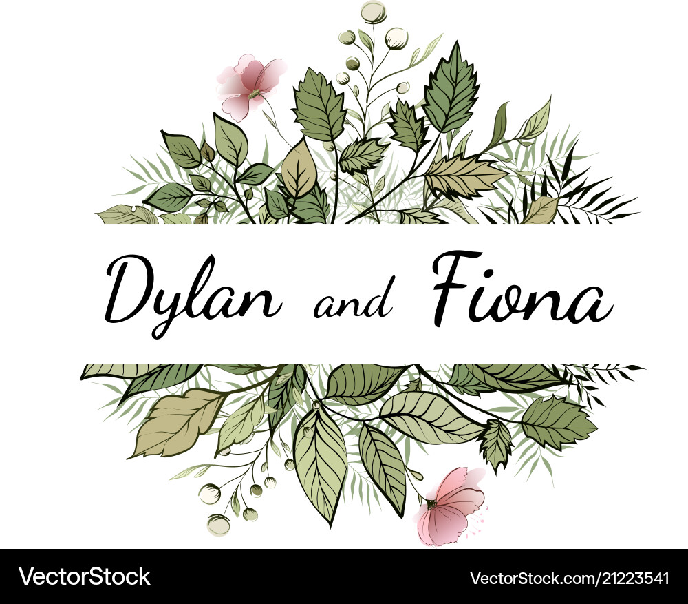 Postcard with forest green leaves Royalty Free Vector Image