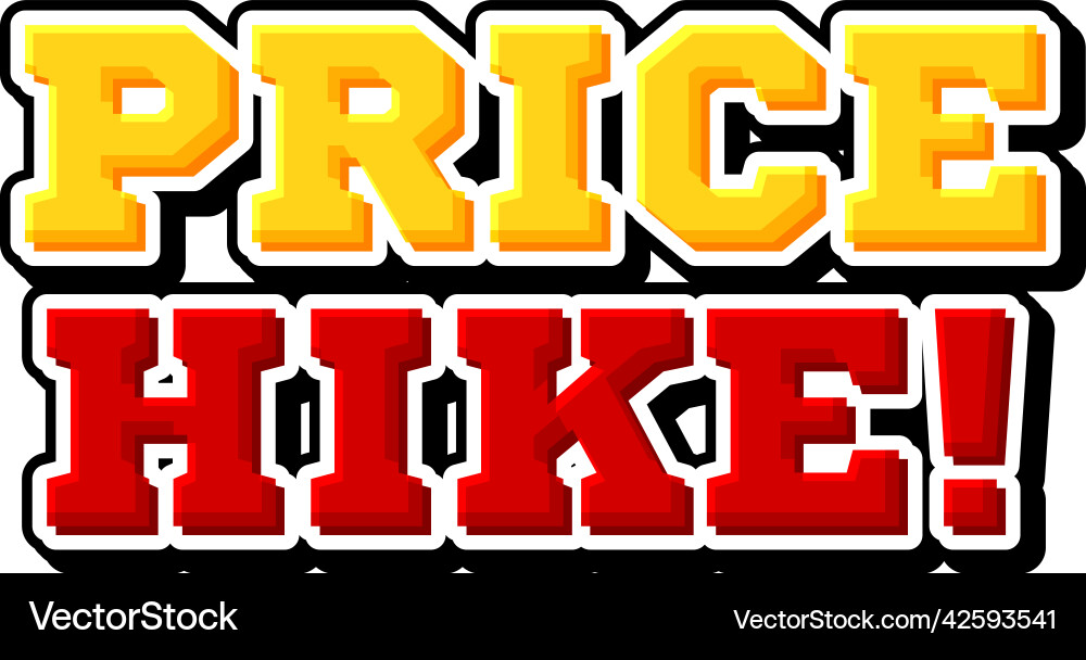 Price hike logo design Royalty Free Vector Image