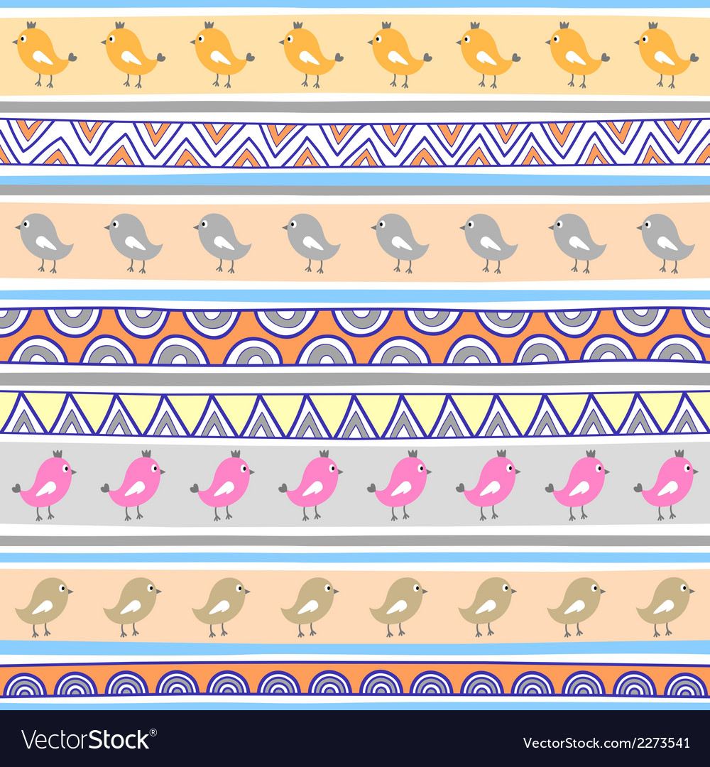 Seamless bird pattern background Royalty Free Vector Image