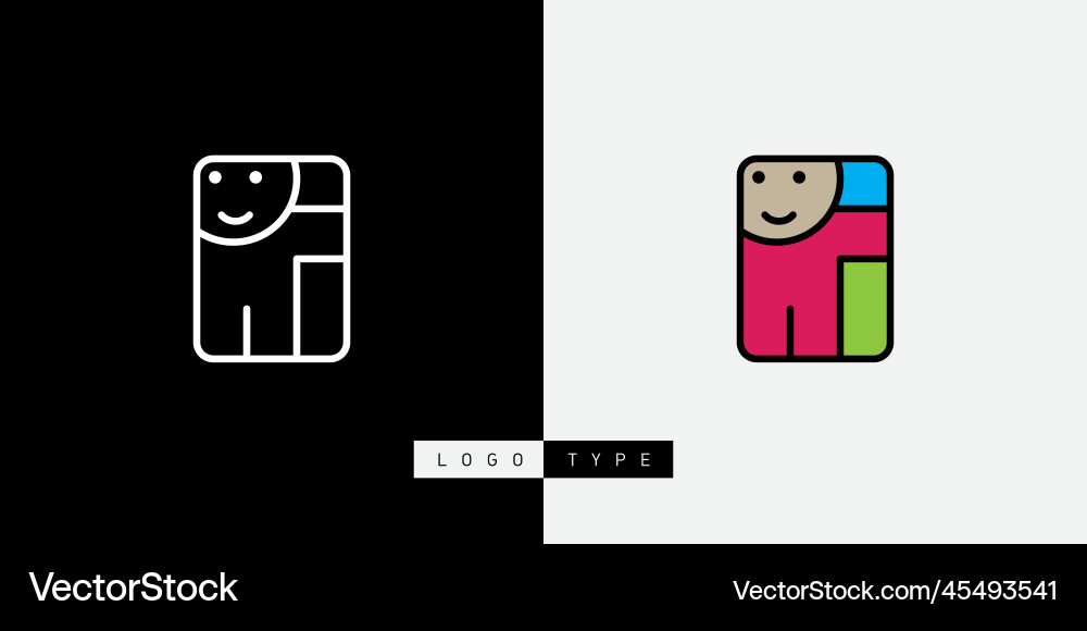 Set of logo with stylized human logotype Vector Image