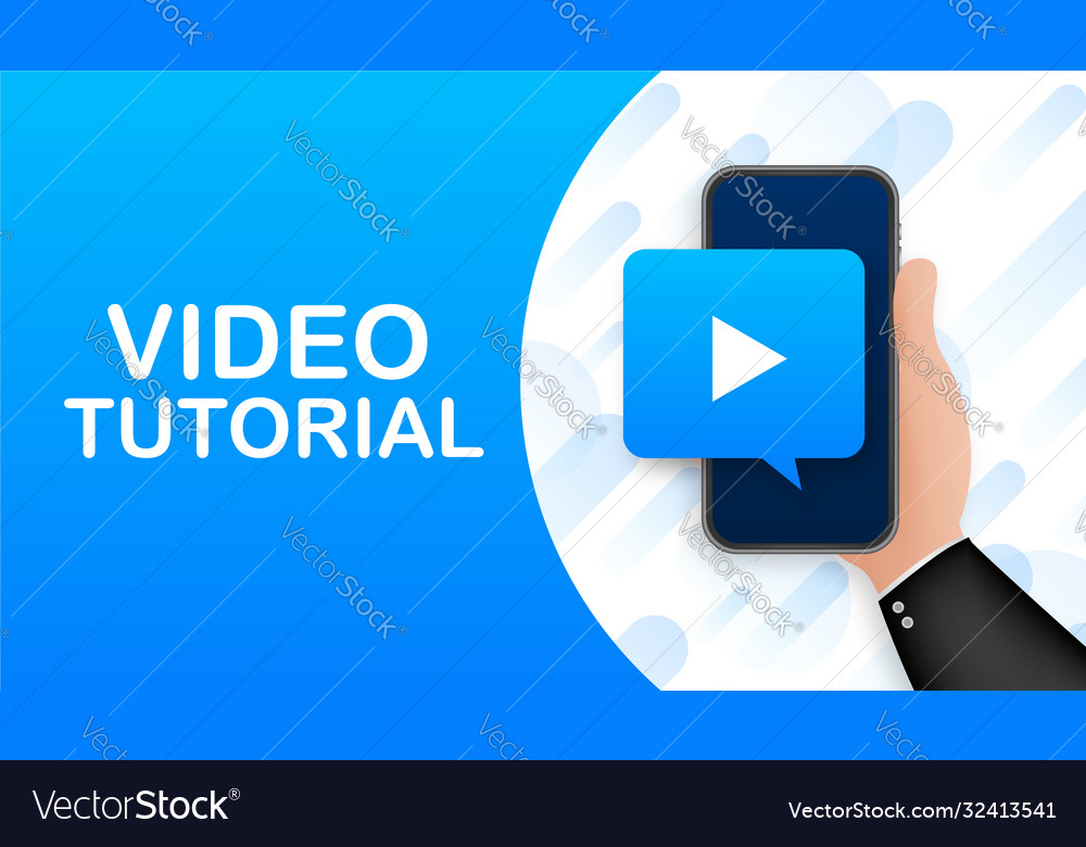 Video tutorials icon concept study and learning Vector Image