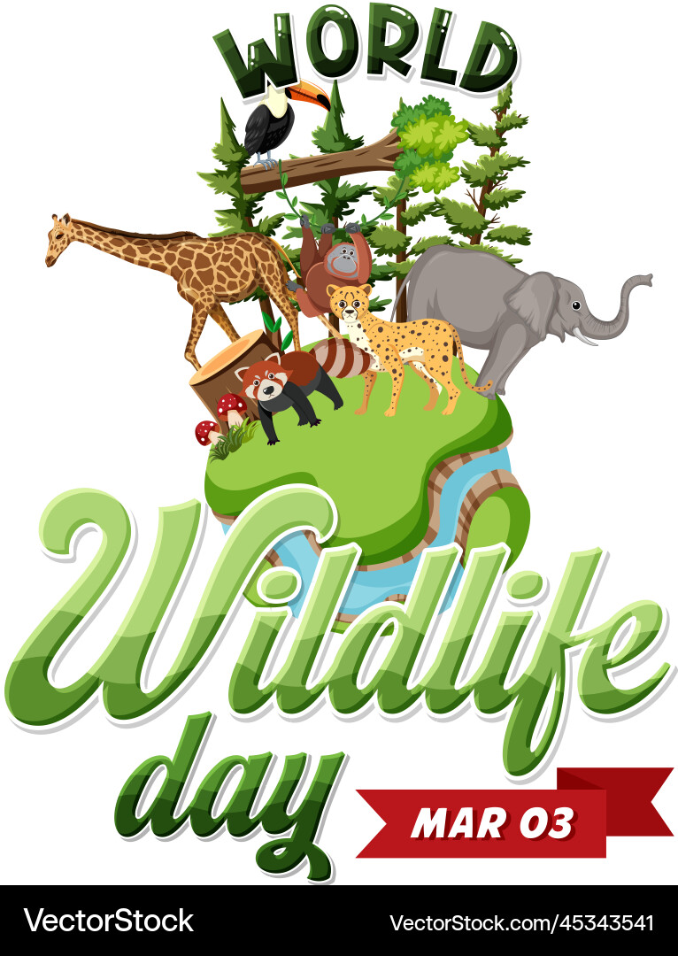World wildlife day logo Royalty Free Vector Image