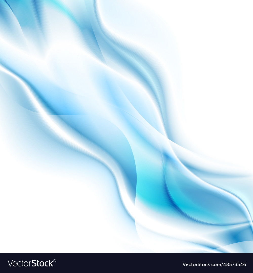 Abstract bright blue smooth flowing waves Vector Image