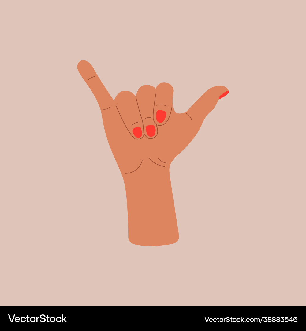 Abstract popular hand gesture drawn colorful Vector Image