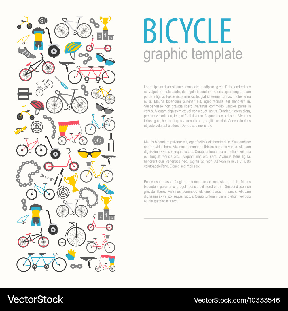 Bicycle graphic design bike types flat des Vector Image