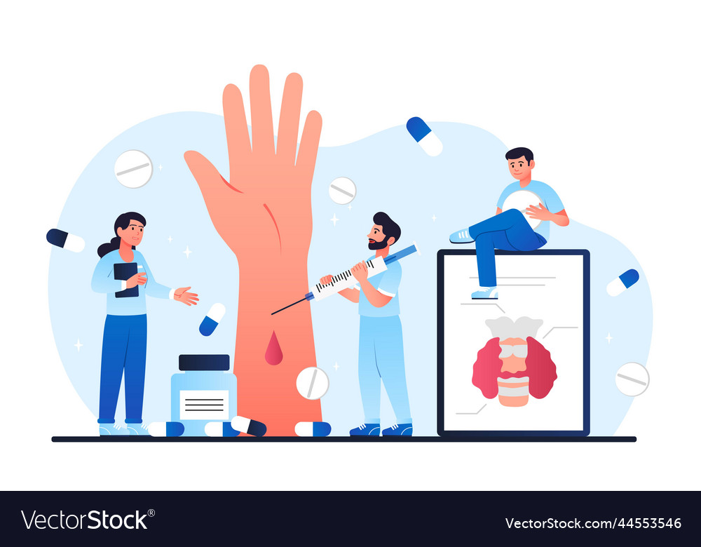 Endocrinologists at work Royalty Free Vector Image