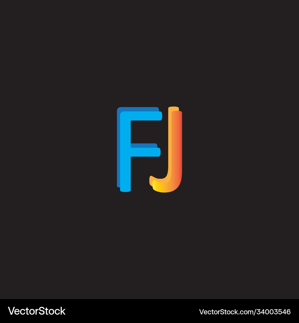 F j joint letter logo vintage design Royalty Free Vector