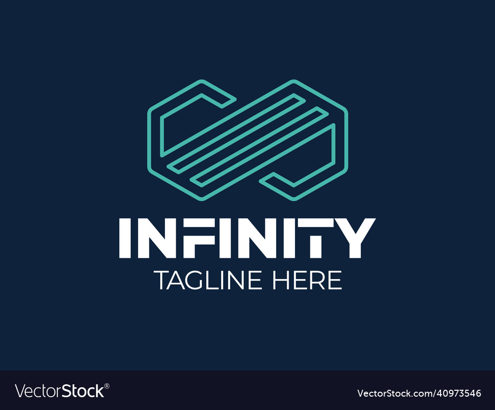 Infinity hexagonal logo geometric cube Royalty Free Vector