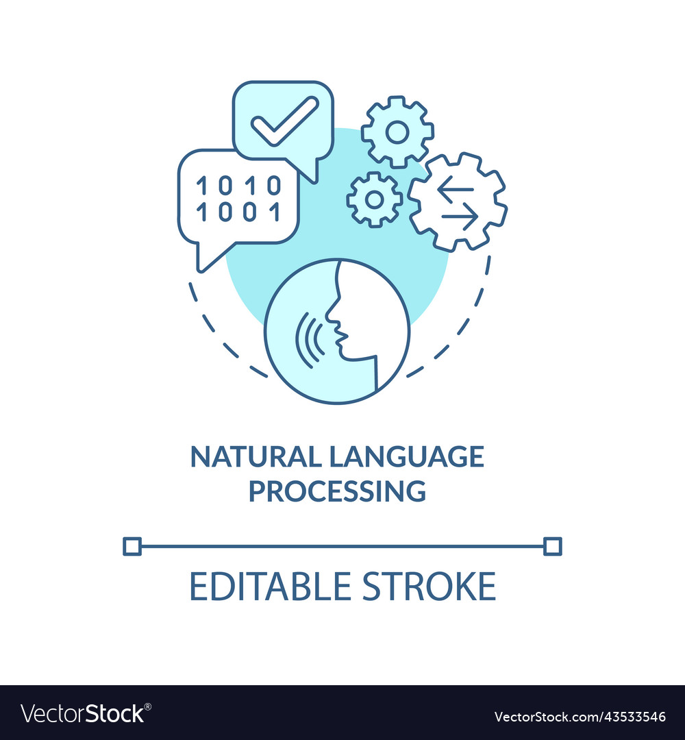 Natural language processing turquoise concept icon
