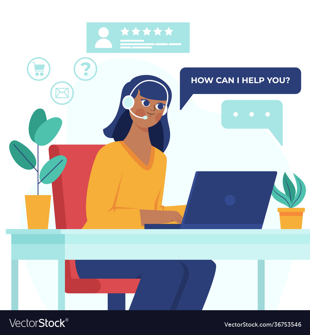 Organic flat customer support Royalty Free Vector Image