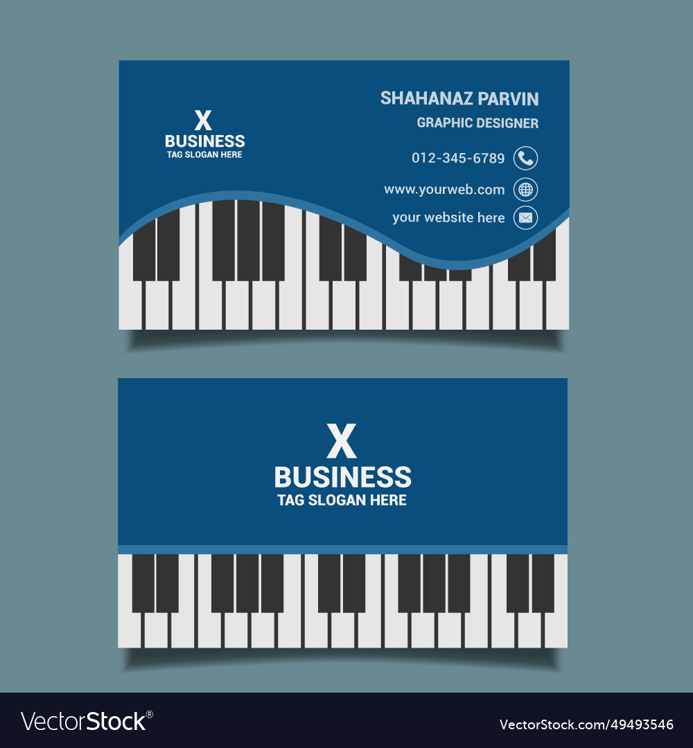Piano Business Card Design Royalty Free Vector Image