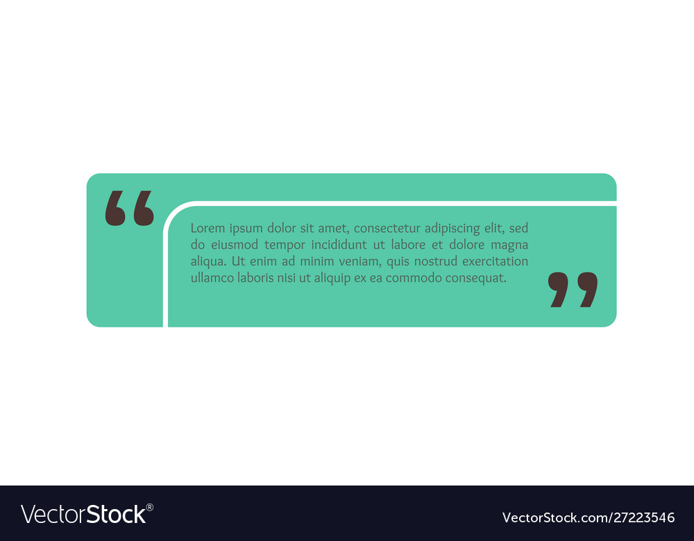 Quote text box rectangle bubble for comment mark Vector Image