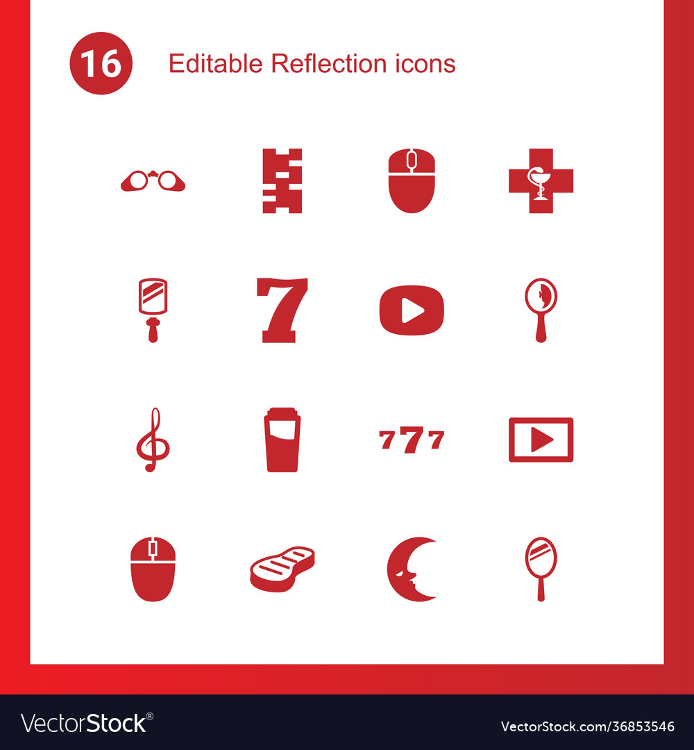 Reflection icons Royalty Free Vector Image - VectorStock
