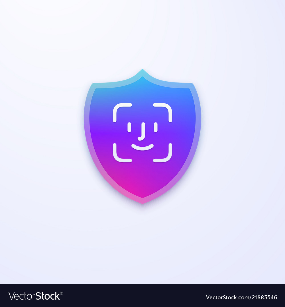 Security shield icon face identification Vector Image