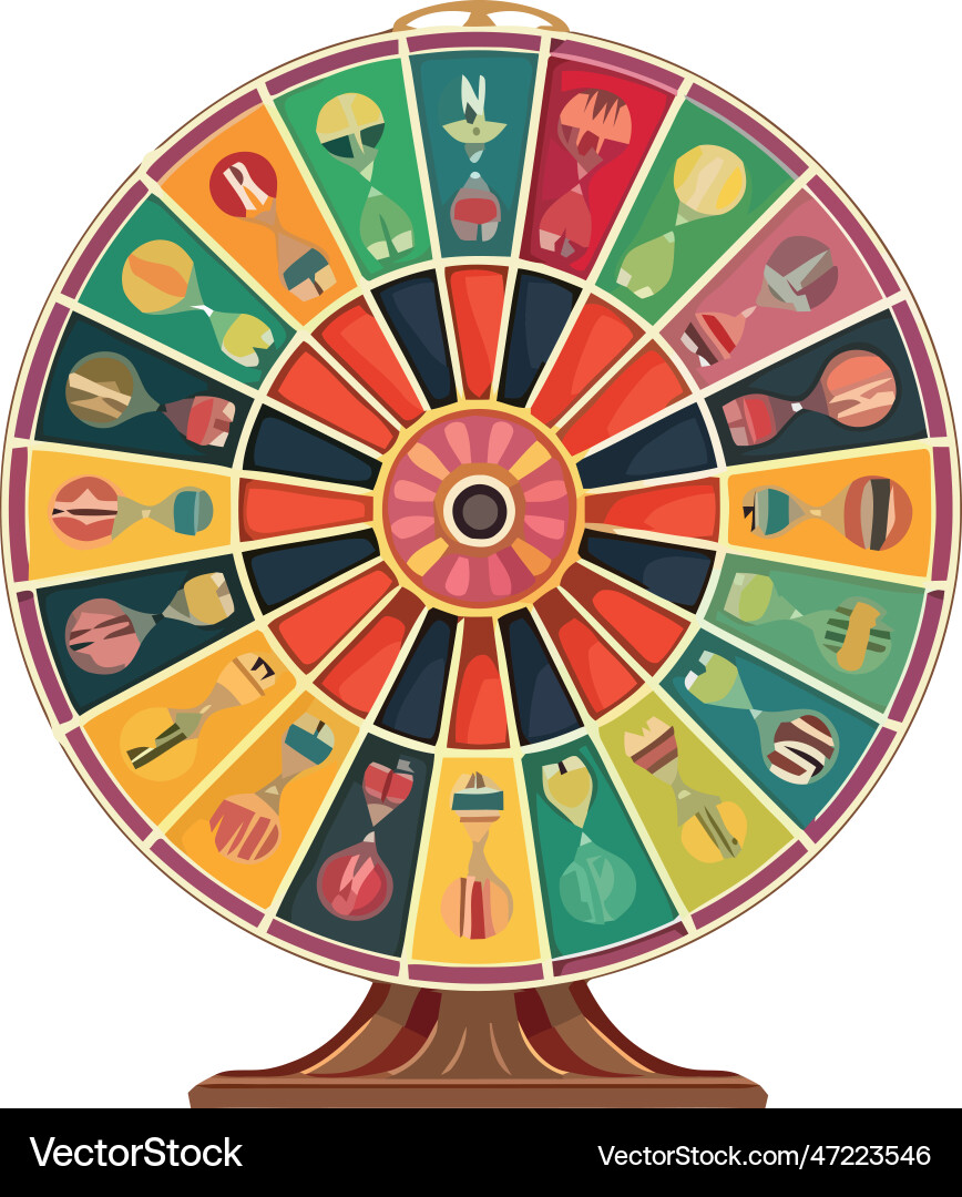 Spinning roulette wheel brings jackpot and Vector Image