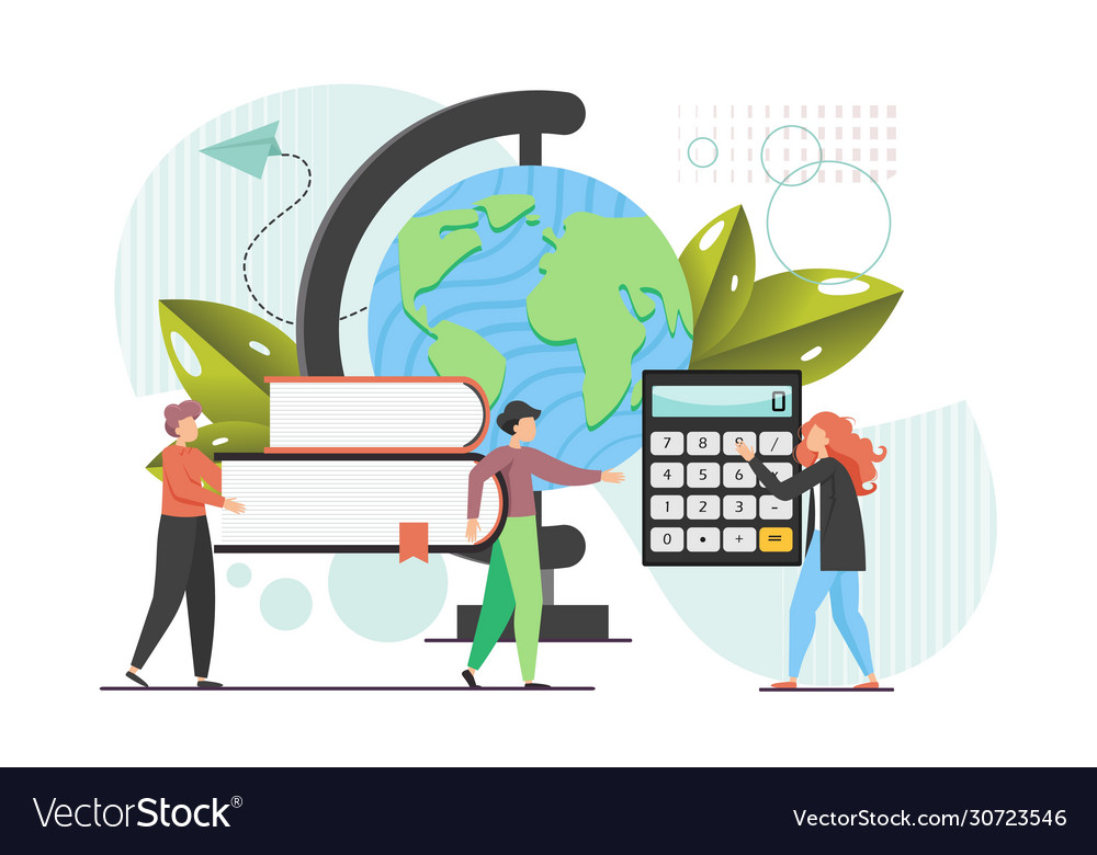 Study concept flat style design Royalty Free Vector Image