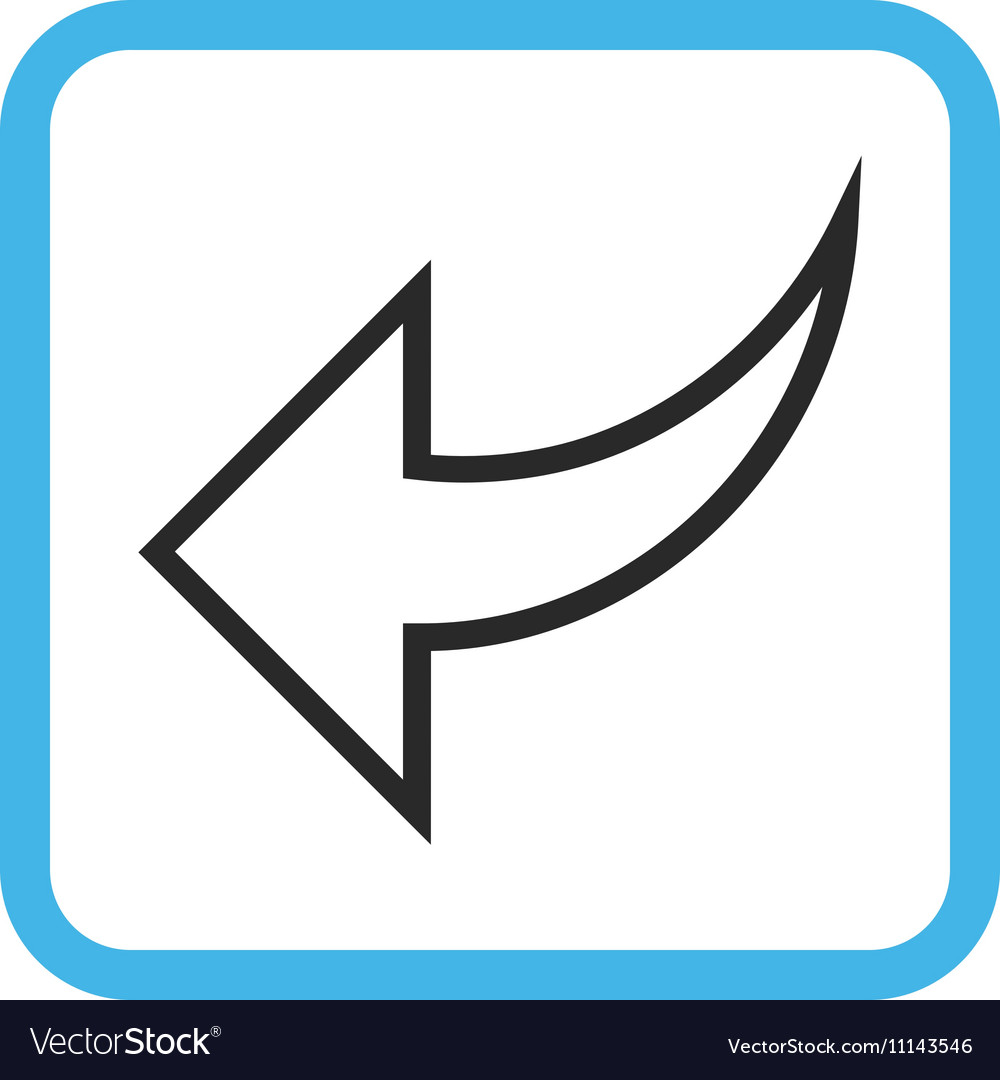 Undo icon in a frame Royalty Free Vector Image