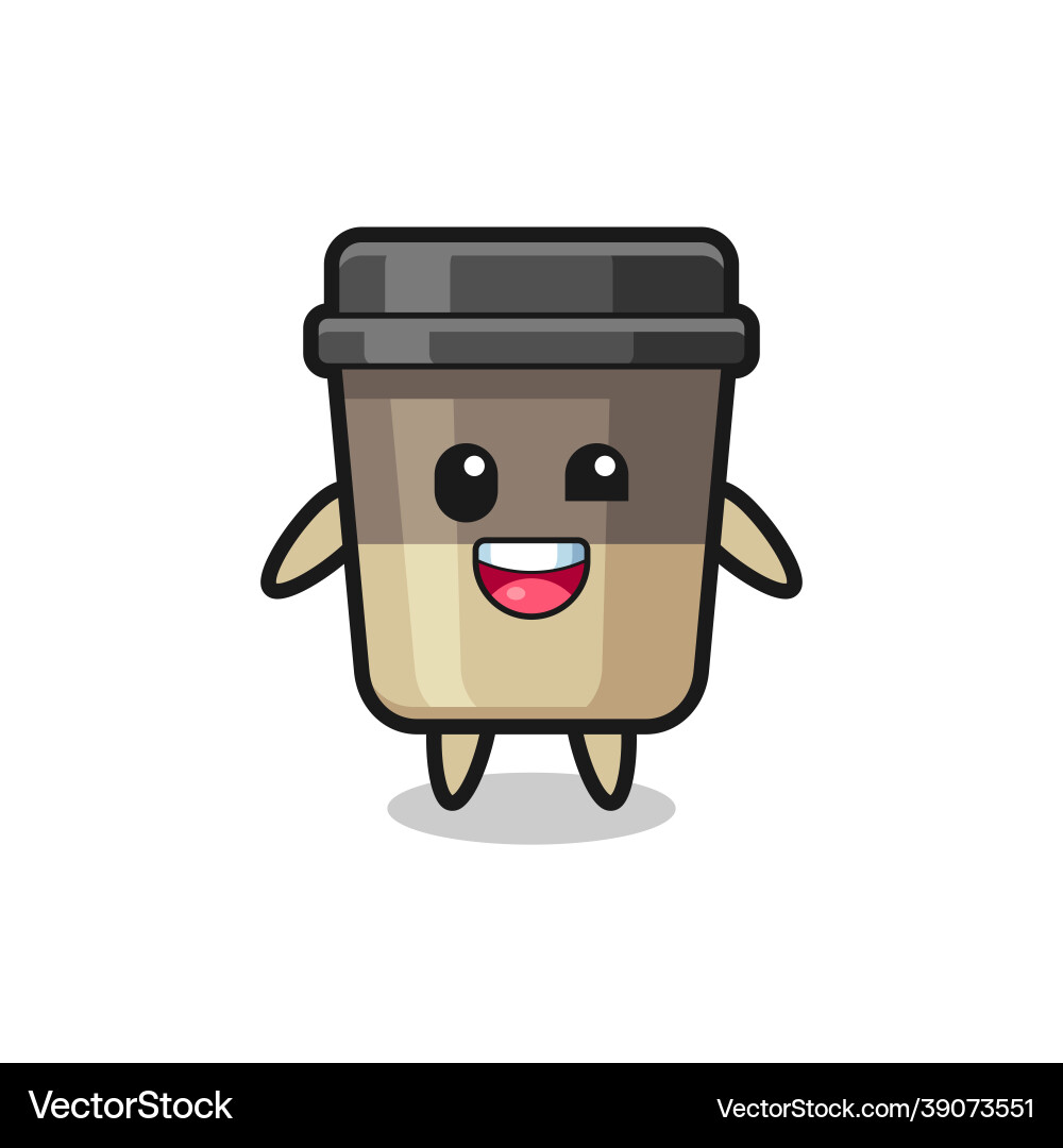 An coffee cup character with awkward poses Vector Image