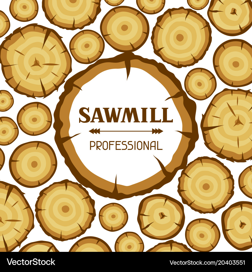 Background with wood stumps design for forestry Vector Image
