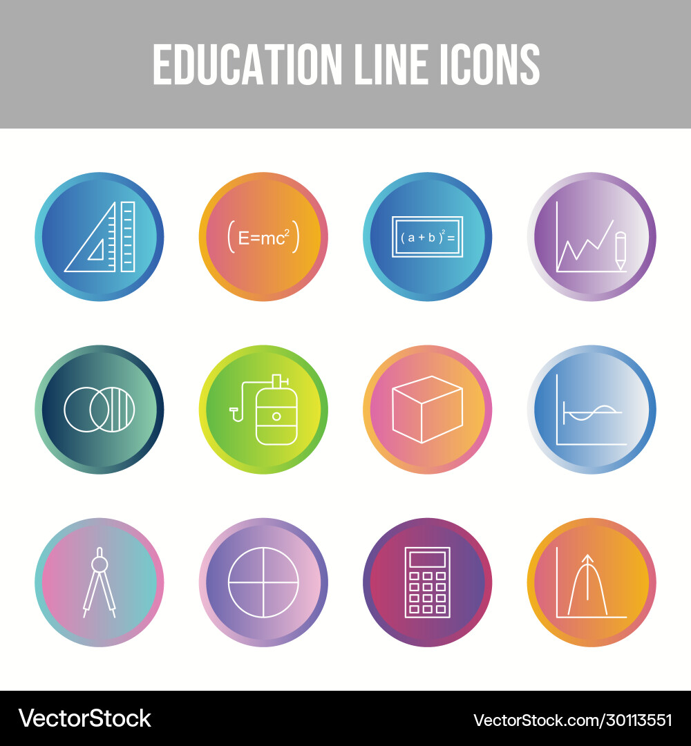 Beautiful 12 education icons Royalty Free Vector Image