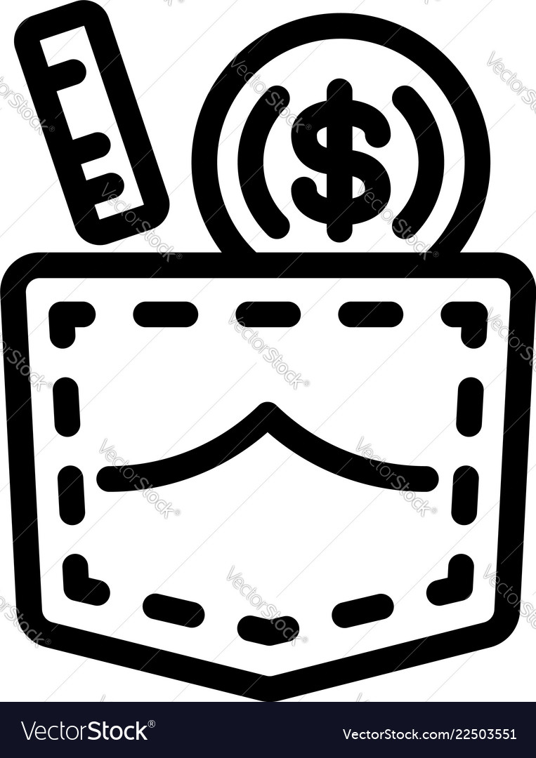 Bribery pocket money icon outline style Royalty Free Vector