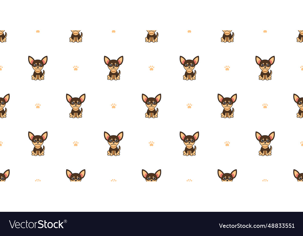 Cartoon character chihuahua dog seamless pattern Vector Image Cartoon character chihuahua dog seamless pattern Vector Image
