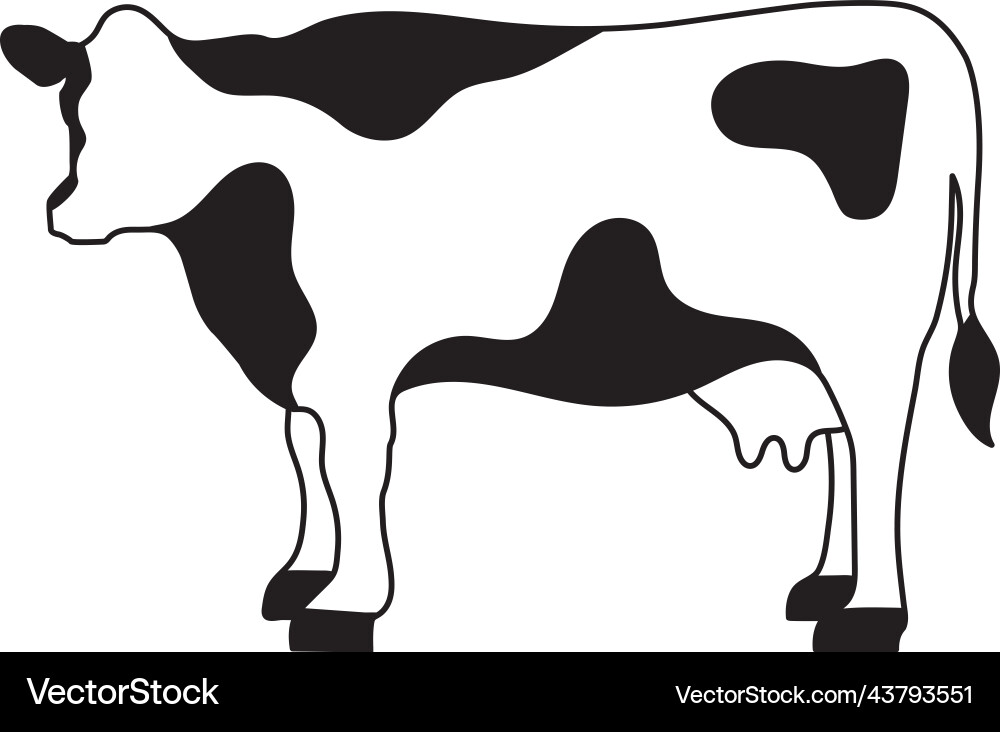 Cow line art icon design template Royalty Free Vector Image