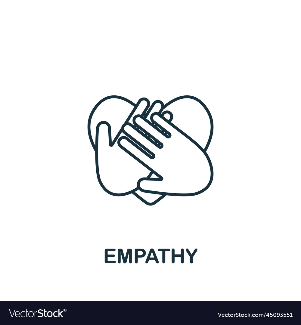 Empathy icon monochrome simple life skills icon Vector Image Empathy icon monochrome simple life skills icon Vector Image