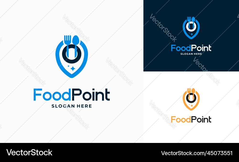 Food point logo designs concept restaurant Vector Image