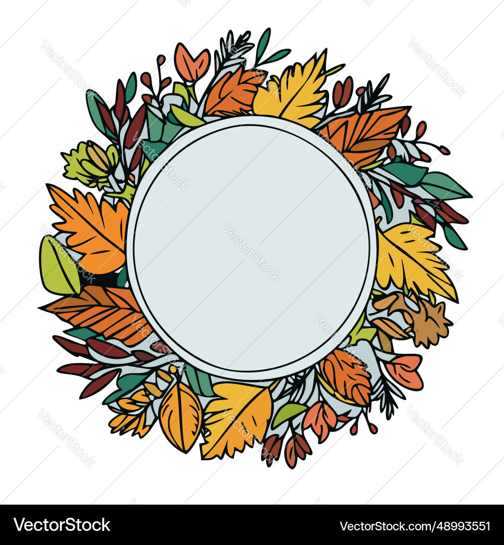 Hand drawn laurel floral frame with a branch Vector Image