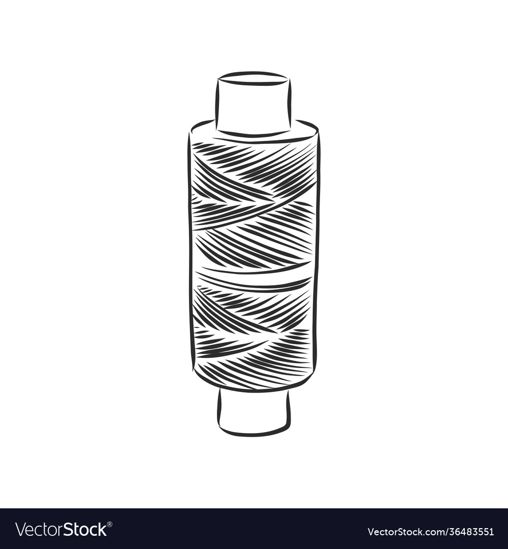 Hand drawn spool with thread spool thread Vector Image