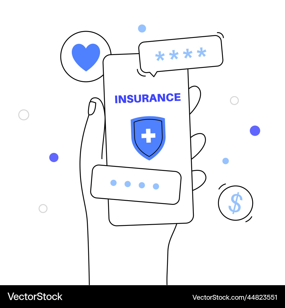 Health insurance online Royalty Free Vector Image