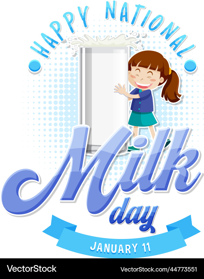 National milk day banner design Royalty Free Vector Image