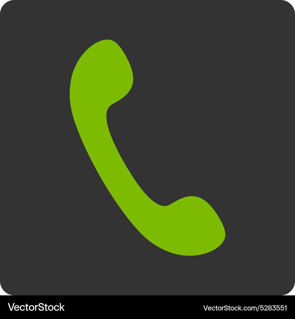 Phone flat eco green and gray colors rounded Vector Image