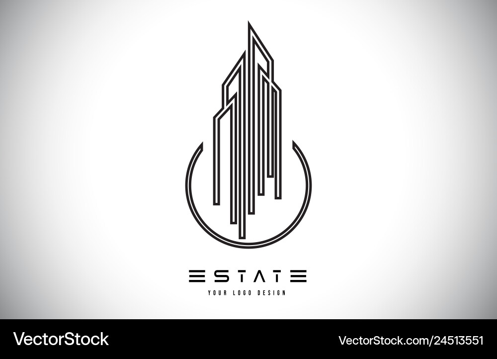 Real estate modern monogram logo design Royalty Free Vector