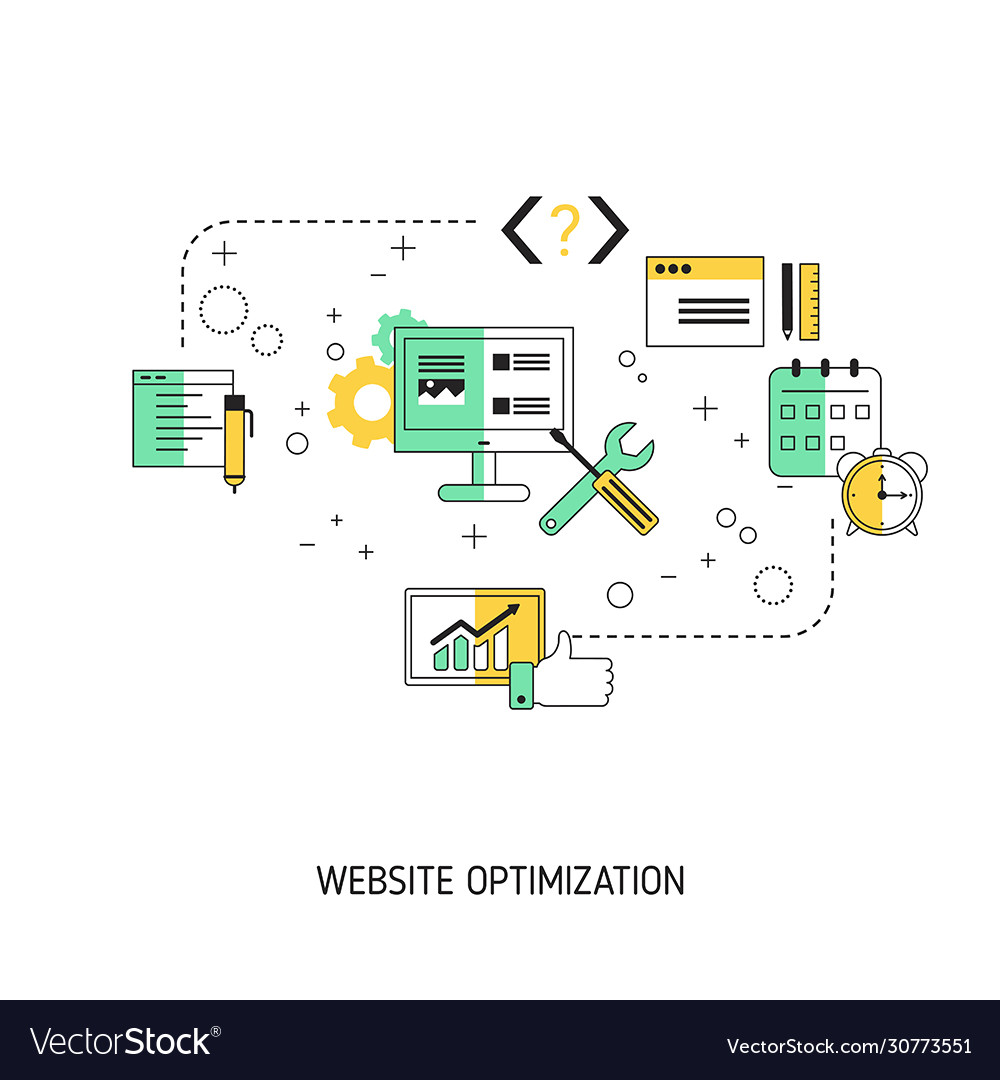 Website optimization concept Royalty Free Vector Image