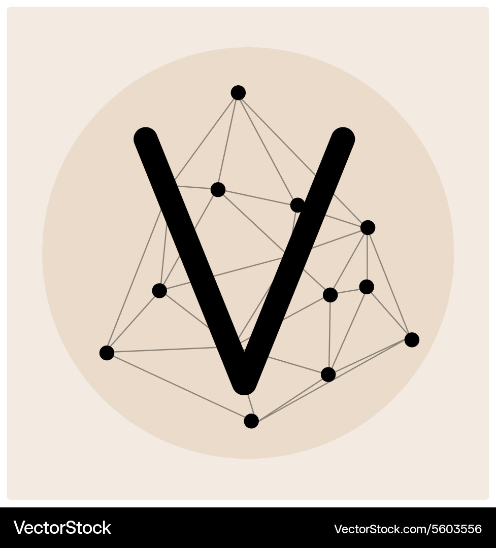 Abstract polygonal letter in cosmic style Vector Image