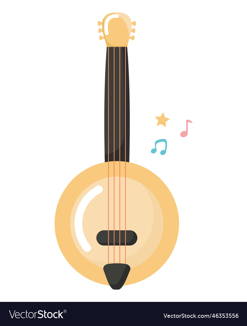 Colored banjo design Royalty Free Vector Image