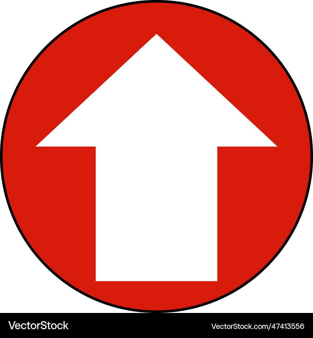 Directional arrow floor sign on white background Vector Image