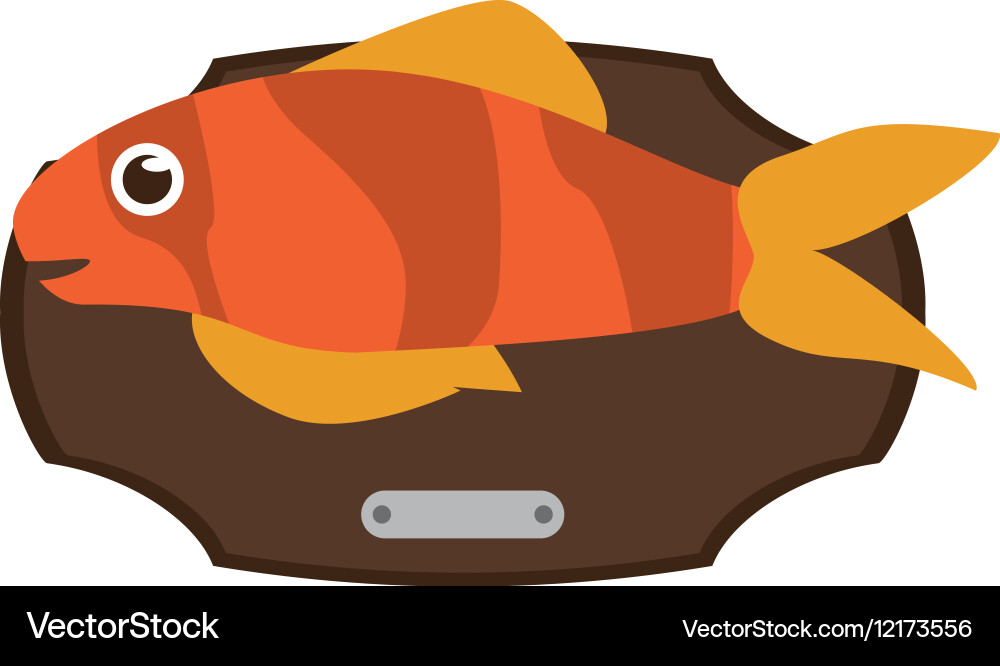 Fish animal cartoon over table design Royalty Free Vector