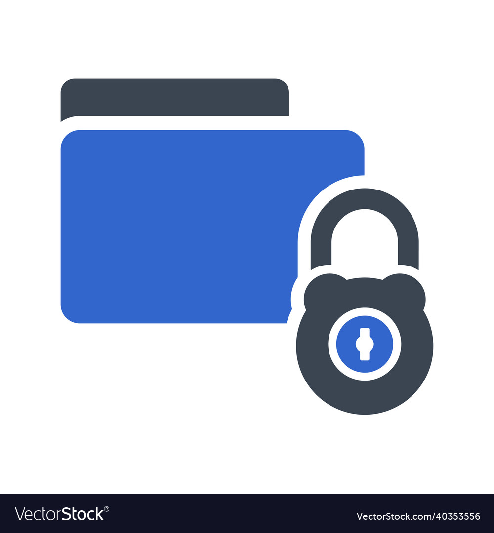 Folder security icon Royalty Free Vector Image