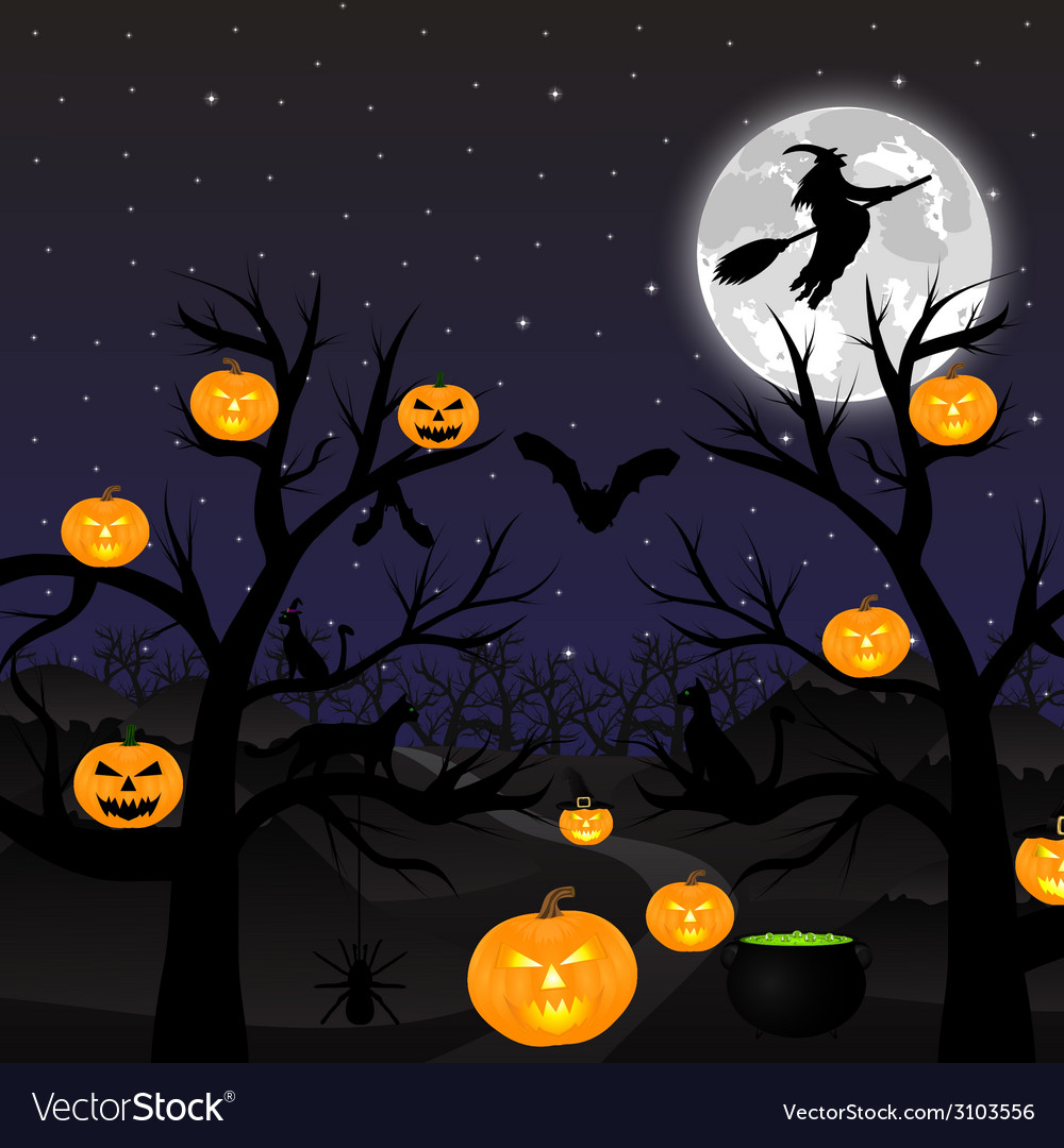 Halloween night Royalty Free Vector Image - VectorStock