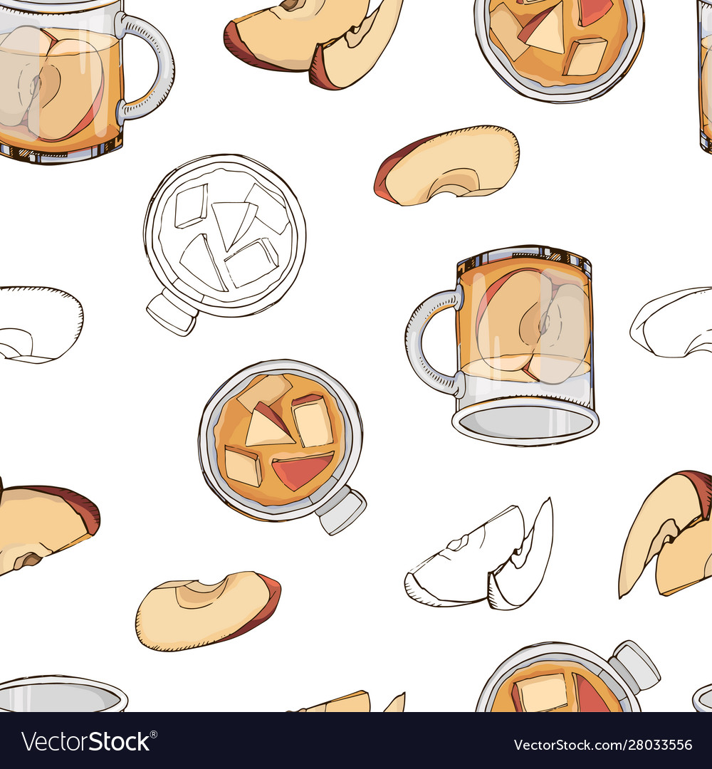 Hand drawn seamless pattern Royalty Free Vector Image