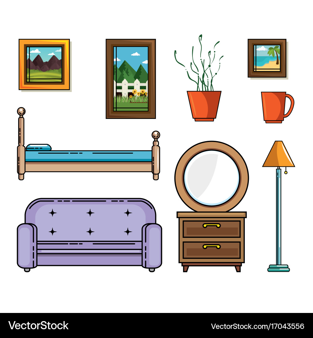 Home furniture design Royalty Free Vector Image