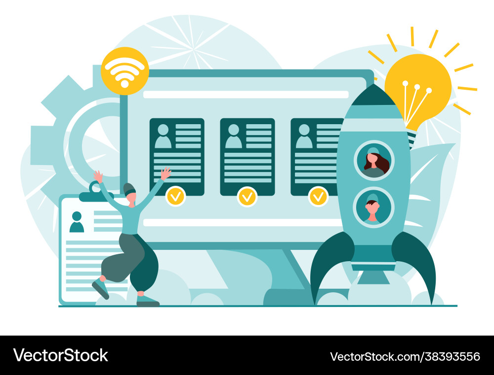 Job search vacancy recruitment teamwork Royalty Free Vector