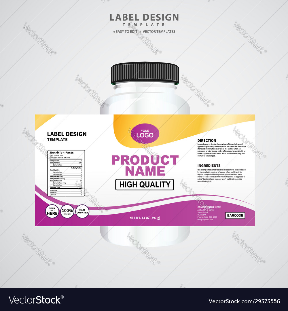 Label and packaging template design Royalty Free Vector