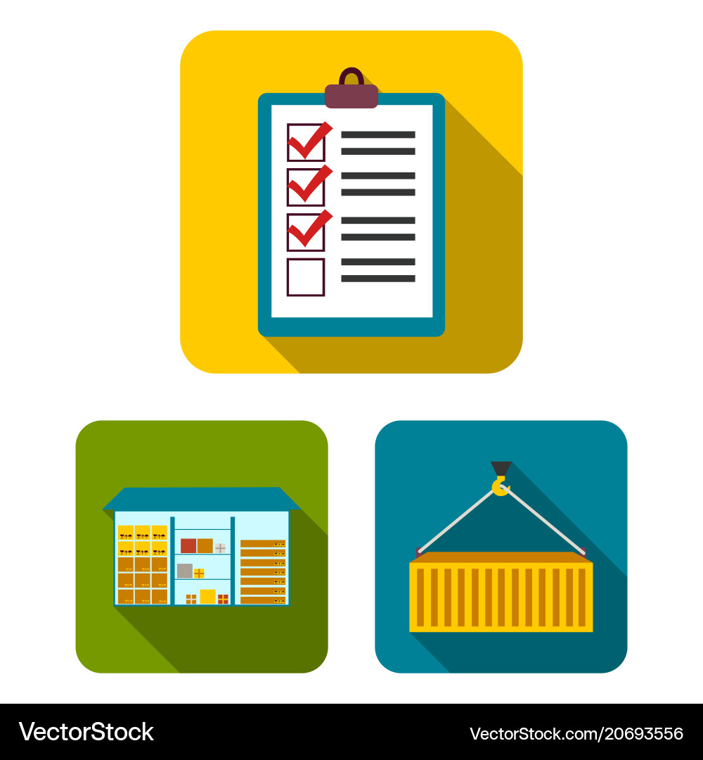 Logistics service flat icons in set collection Vector Image